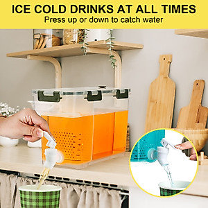 3 Pcs Plastic Drink Fridge Dispenser with Spigot, Clear Beverage Dispensers for Parties with Handle and Daily Use, Juice Milk, Tea, Containers Drink Dispenser with Lids for Fridge Water Dispensers
