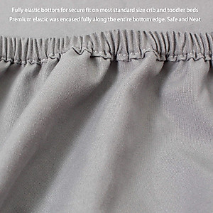 CaSaJa Original Crib Sheet and Skirt Set for Baby Boy Girl, Breathable Soft Nursery Crib Bedding Set Standard, 14” Drop Pleated Bedskirt Navy, 9” Deep Pocket Fitted Mattress Bed Sheet Gray