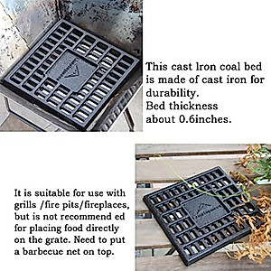 Campingmoon Cast Iron Grate, Charcoal Grate, Grill Tool, Application Barbecue Cooking Stove/Garden/Camping, T-175