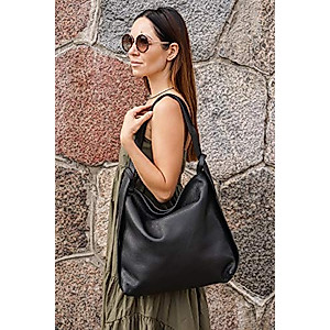 Women Leather Backpack Purse- Handmade Convertible Hobo Shoulder Bag from Genuine Leather