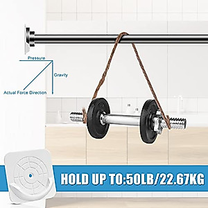 Shower Curtain Rod Holder, Adhesive Shower Rod Holder for Bathroom, 4 Pack Shower Curtain Rod Mount Holders, No Drilling, Stick On, Waterproof, White and Black (Rod Not Included)