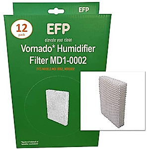 EFP Humidifier Filters for Vornado MD1-0001, MD1-0002, Evap1, Evap 2, Evap3, HWF55, HWF-55 Model Humidifiers - High Quality Replacement Wicking Filters | Includes 12 Aftermarket Filters