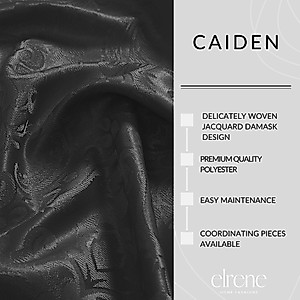 Elrene Home Fashions Caiden Elegance Damask Fabric Tablecloth, 60" x 144" Oblong/Rectangle, Black