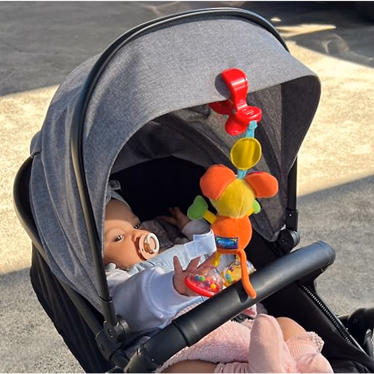 Playgro Dingly Dangly Mimsy Rattle Mirror Feet’s Baby Hanging Toys - Development Toy for Baby 0+ Months - Multi Sensory Infant Toys for Early Learning & Stimulation with Soft Textured Fabric