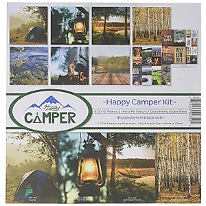 Reminisce (REMBC) Happy Camper Scrapbook Collection Kit, Multi Color Palette, 12x12 inches