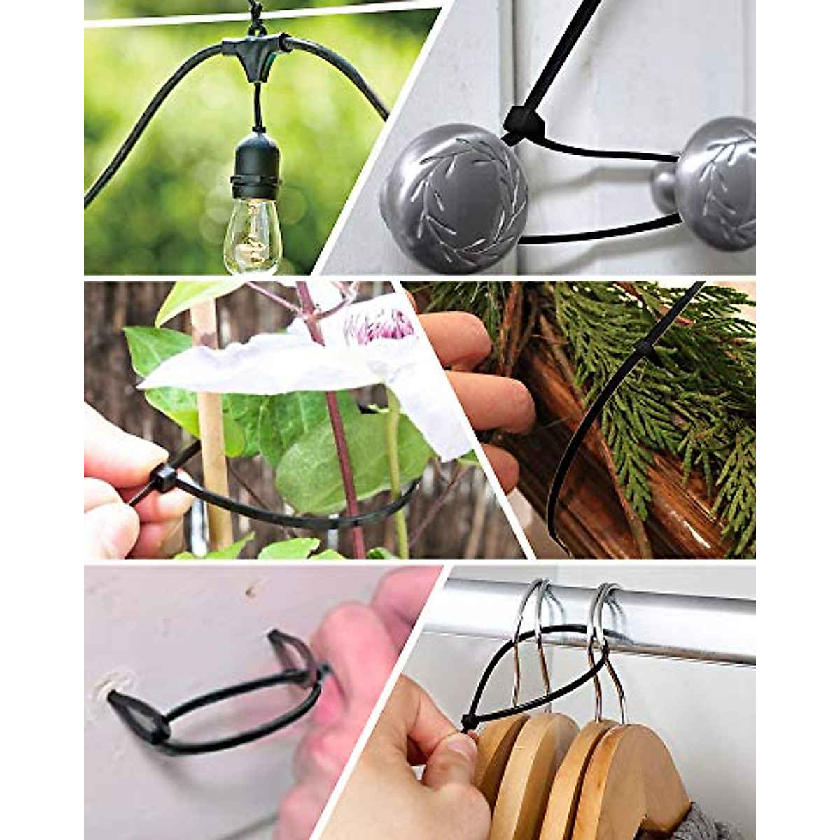 200lbs Long Zip Ties Heavy Duty Zip Tie 18 Inch UV Resistant Cable Tie Wraps Black Industrial Zip Ties Thick Nylon Wire Ties Large Plastic Zipties for Cable Management, Outdoor Use 50 pcs