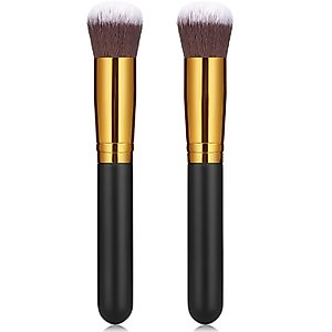 Blulu 2 Pack Self Tanner Brush Kabuki Foundation Brush Large Sunless Tanning Face Brush Easily Apply Self Tanner to Face and Blend Areas for Men Women (Round Head)