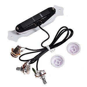 TraderPlus 1 sets Pre-wired 6-string Cigar Box Guitar Pickup with Volume & Tone for Electric Guitar (Brown)