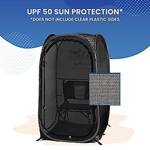 The Original – WeatherPod 1-Person Bug-Screen Pod – Pop-Up 1-Person Mosquito Screen Tent Made with Fine Gauge, No-See-Um Proof Mesh - Black