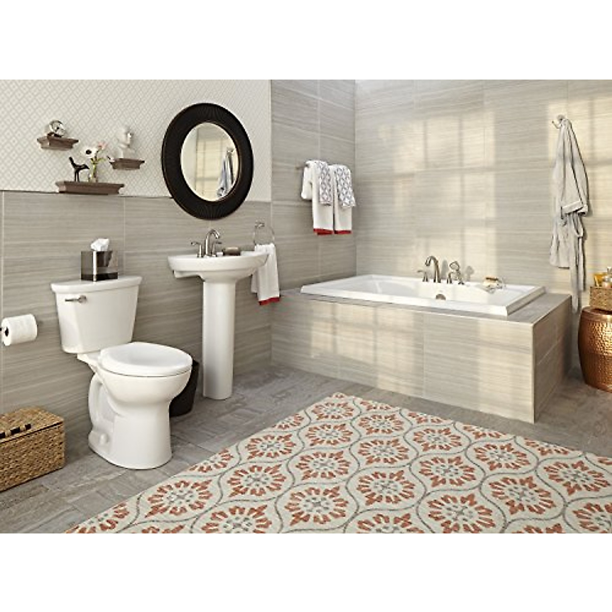 American Standard 7186201.295 Fluent 4" Centerset Bathroom Faucet with Metal Speed Connect Drain, Satin Nickel