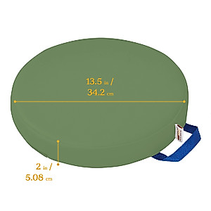 ECR4Kids SoftZone Floor Cushions with Handles, 2" Deluxe Foam, Round, Hunter Green, (6-Pack)