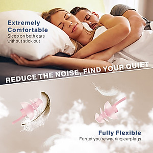 Softvox Sleep Ear Plugs for Side Sleepers [3 Pairs], 100x Reusable Soft Earplugs for Noise Reduction, Noise Cancelling Ear Buds for Snoring, Study, Travel, Working, Safety -32dB Hearing Protection