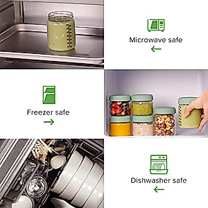 haakaa Baby Food Storage Containers with Silicone Lid, Baby Food Storage Jar Set, Freezer and Microwave Safe, 4PCS 4.2oz & 2PCS 7.2oz
