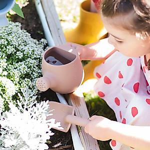 Boppabug | Kids Silicone Gardening Set | Outdoor Toy | Child Safe Watering Can, Rake, and Shovel (Pink)