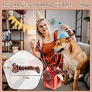 WOWBALA Large Dog Chew Toys: 2 Pack Dog Toys for Aggressive Chewers - Super Chewer Dog Toys for Large Dogs - Tough Dog Chew Toys - Indestructible Dog Toys for Medium, Large Dogs (Brown)