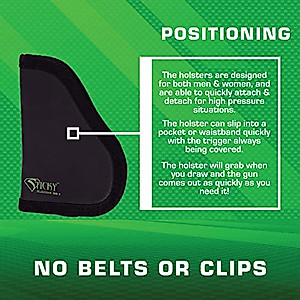 Sticky Holsters Concealment Holsters for Men and Women - MD-2 Medium - Fits Small 9mm's and Similar - for Left and Right-Hand Draw; IWB and Pocket Carry