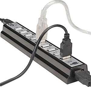 SaiDian 1Pcs 10 Port USB2.0 External Hub with Power Adapter High-Speed Expander Multi-Interface USB Hub