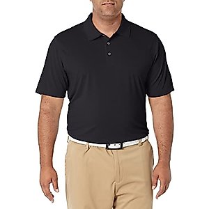 Amazon Essentials Men's Golf Polo Shirt, Quick Dry, Short Sleeve, Black, Large
