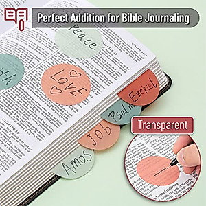 Mr. Pen- Transparent Sticky Notes, 200 Pcs, Pastel Colors, Round Translucent, See Through Bible Sticky Notes