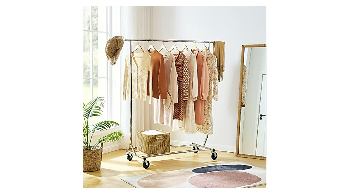 Tajsoon Heavy Duty Foldable Clothes Rack,Collapsible Garment Rack ...