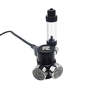 FZONE Aquarium CO2 Regulator for Paintball with DC Solenoid and Aluminum Alloy Bubble Counter and Check Valve