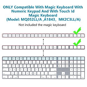 HONKID Keyboard Wrist Rest for Magic Keyboard 2 with Numeric Keypad(MQ052LL/A, A1843) and Magic Keyboard with Touch ID(‎MK2C3LL/A), Slim Keyboard Wrist Rest Relieve Pain & Fatigue