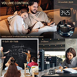 NOKLEAD Digital Kitchen Timer - Magnetic Countdown Count Up Timer with Large LED Display, 2 Brightness, Loud Volume, Easy for Cooking and for Kids Teachers and Seniors to Use (Batteries Included)
