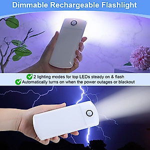 Enhon 6 Pack LED Power Failure Light, 4 in 1 LED Rechargeable Plug in Flashlights with Motion Detection, LED Emergency Lights for Home Power Failure Black Outs Hurricane Supplies