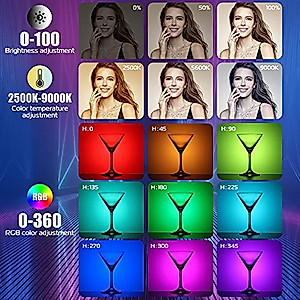 ULANZI Handheld Light Wand, 360° RGB LED Video Light for Photography, 2000mAh Rechargeable Mini Light Stick for Video Shooting, 2500-9000K Dimmable Camera Light w LCD, Support Magnetic Attraction