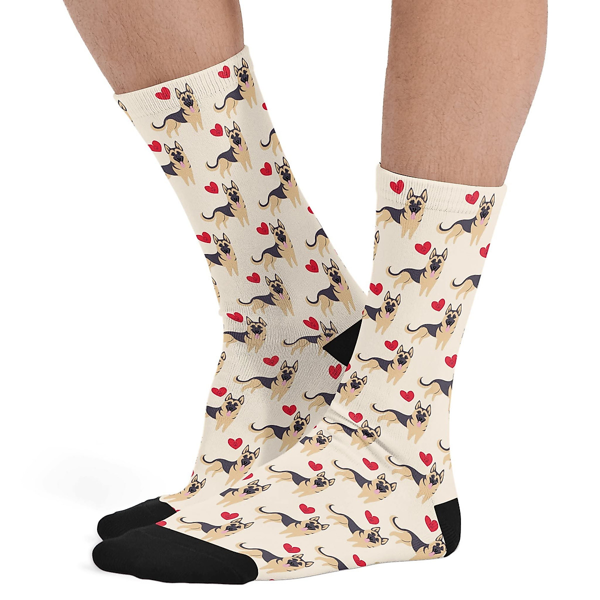 Vcmaluco German Shepherd Socks for Women Men, Novelty Mid-Calf Crazy Dog Socks Dress Socks, Gift for Dog Lovers