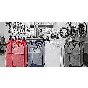 SunCaptor Mesh Popup Laundry Hamper - Portable, Durable Handles, Collapsible for Storage and Easy to Open. Folding Pop-Up Clothes Hampers are Great for The Kids Room, College Dorm or Travel. (Black)