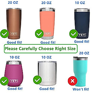 Tumbler Lids Spillproof 20 Oz,2 Replacement Lids for 20 oz YETI Rambler,BPA Free & Straw Friendly,Spill-proof Lids,Covers for 20 Ounce Tumbler Cup(20 oz, Black)