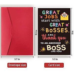 Zyulin Thank You Card Gifts for Boss Leader Manager, Cute Bosses Day Card Gifts for Her Him, Funny Boss's Day Card Gifts for Men Women, Best Boss Appreciation Card