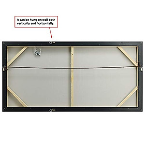 Empire Art Direct Abstract Wall Art Textured Hand Painted Canvas by Martin Edwards, Champagne Frame, 24" x 48", Silver Frequency