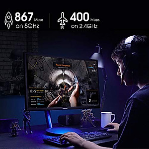 1300Mbps USB 3.0 Wireless WiFi Adapter for PC, USB Wi-Fi Dongle AC Mini Network Adapters 802.11ac 2.4GHz/5GHz Built-in Antenna for Windows 11/10/7/8/8.1/XP Mac OS 10.6-10.15