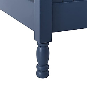 BIKAHOM Riley Twin Bed Frame, 11.5 inch Solid Wood Pine Bed Frame with Headboard & Footboard, Wood Slat Support, No Box Spring Needed, Easy Assembly Bedroom Furniture, Dark Blue Finish