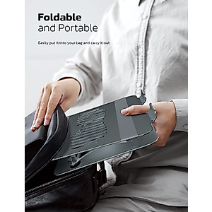 Nulaxy Adjustable Laptop Stand for Desk, Ergonomic Portable Laptop Stand Up to 10.6" with Heat-Vent, Laptop Riser Supports Upto 11Lbs, Compatible with MacBook Pro All Laptops 11-15.7"(Grey)