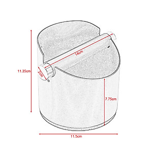 DIBTSA Espresso Knock Box, Stainless Steel Coffee Grounds Knock Box, With Removable Knock Bar and Non-Slip Rubber Base (Silver)