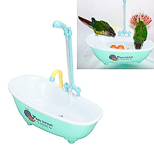 Zerodis Bathtub, Multifunctional Cute Electric Automatic Bathtub Bird Bathroom Toys Parakeet Shower Box Automatic Bathtub with Faucet