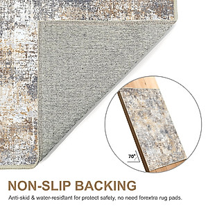 Bavni Rugs 3x5, Non-Slip Machine Washable Living Room Rug, Small Soft Bedroom Rug, Modern Aesthetic Design, Abstract Rug for Indoor Decor, Black/Brown/Grey