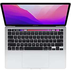 Apple MacBook Pro 13-inch Laptop with M2 chip: Retina Display, 8GB RAM, 512GB SSD, Touch Bar, Backlit Keyboard, FaceTime HD Camera Silver (Renewed)