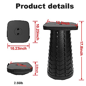 Deer's Life Portable Folding Stool, Upgrade Square Collapsible Stools for Adults Heavy Duty 485lbs Yet Small Lightweight Telescoping Retractable Camping Stools for Fishing Travel Outdoor Indoor