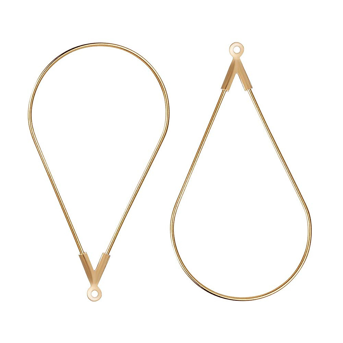 BENECREAT 30 PCS 18K Gold Plated Teardrop Shape Beading Hoop Earrings for Valentine's Day, Anniversaries Gifts and Favors