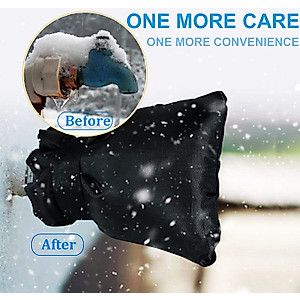 POROLIR Outdoor Faucet Covers for Winter Freeze Protection, Upgraded Thicken 8.5" H x 6.1" W Outside Garden Faucet Socks for Winter Waterproof Reusable Insulated Spigot Hose Bibs Cover, 3 Pack Black