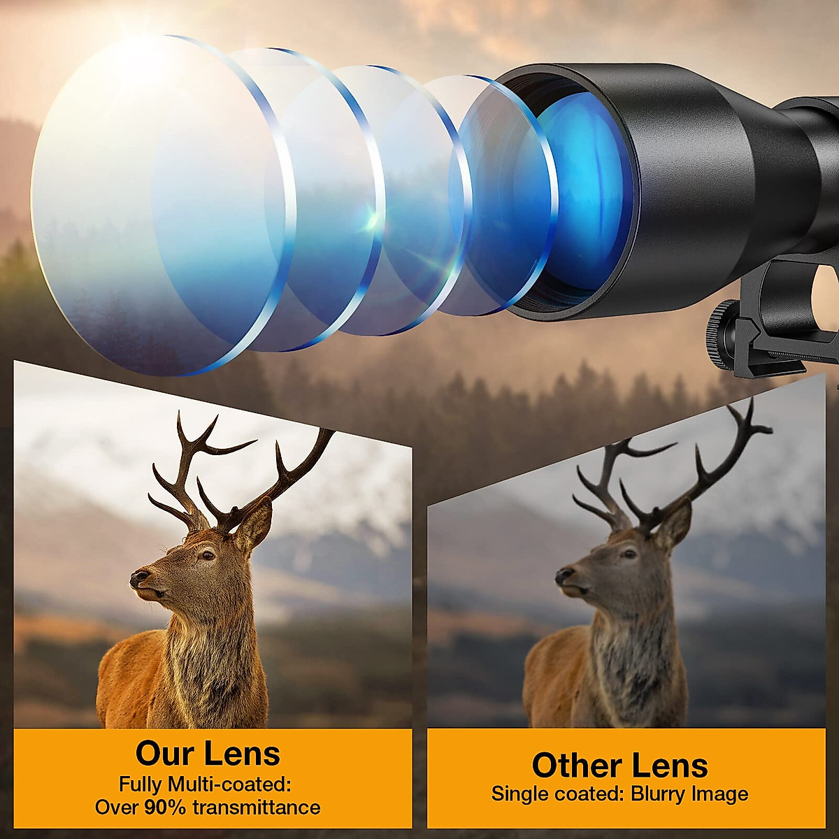 CVLIFE 4x32 Compact Rifle Scope Crosshair Optics Hunting Gun Scope with 20mm Free Mounts