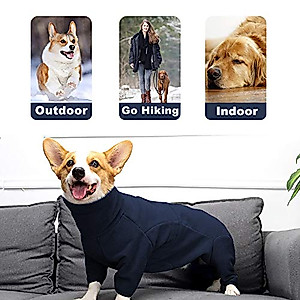 ROZKITCH Dog Winter Coat Soft Fleece Pullover Pajamas, Pet Windproof Warm Cold Weather Jacket Vest Cozy Onesie Jumpsuit Apparel Outfit Clothes for Small, Medium, Large Dogs Walking Hiking Travel Sleep