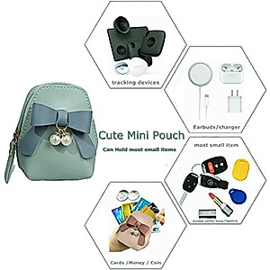 Tomcrazy Bow Tie Mini Pouch for AirPods Pro 2nd, 1st 3 / Galaxy Buds/Airtag/Access Cards, Mini Coin Purse Pendant Storage Bag for Sony LinkBuds S WF-L900 WF-1000XM4 Ambie AM-TW01 Earbuds Case (#2)