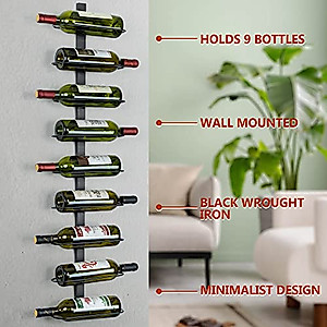 FLstudio Wall Mount Wine Rack Organizer, Wine Holder Wall Mounted, Wine Storage Display, Adjustable and Detachable Wine Rack Holder