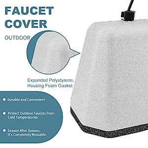 Manumarine Outdoor Faucet Covers for Winter, Foam Spigot Covers Winter Insulated for Freeze Protection (2pcs)