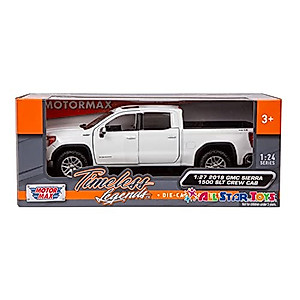 2019 GMC Sierra 1500 SLT Crew Cab 4x4 Pickup Truck with Sunroof White Timeless Legends Series 1/24-1/27 Diecast Model Car by Motormax"""